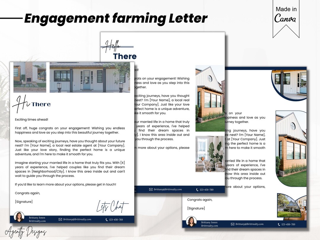 Real Estate Engagement Farming Letter, Newly Engaged Prospecting Letter ...