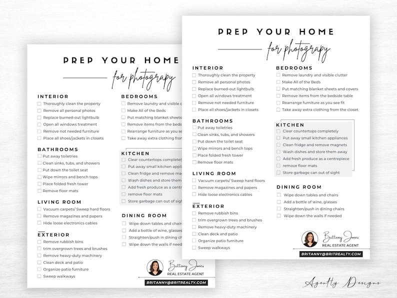 Home Photography Checklist, Real Estate Photography Prep Checklist ...