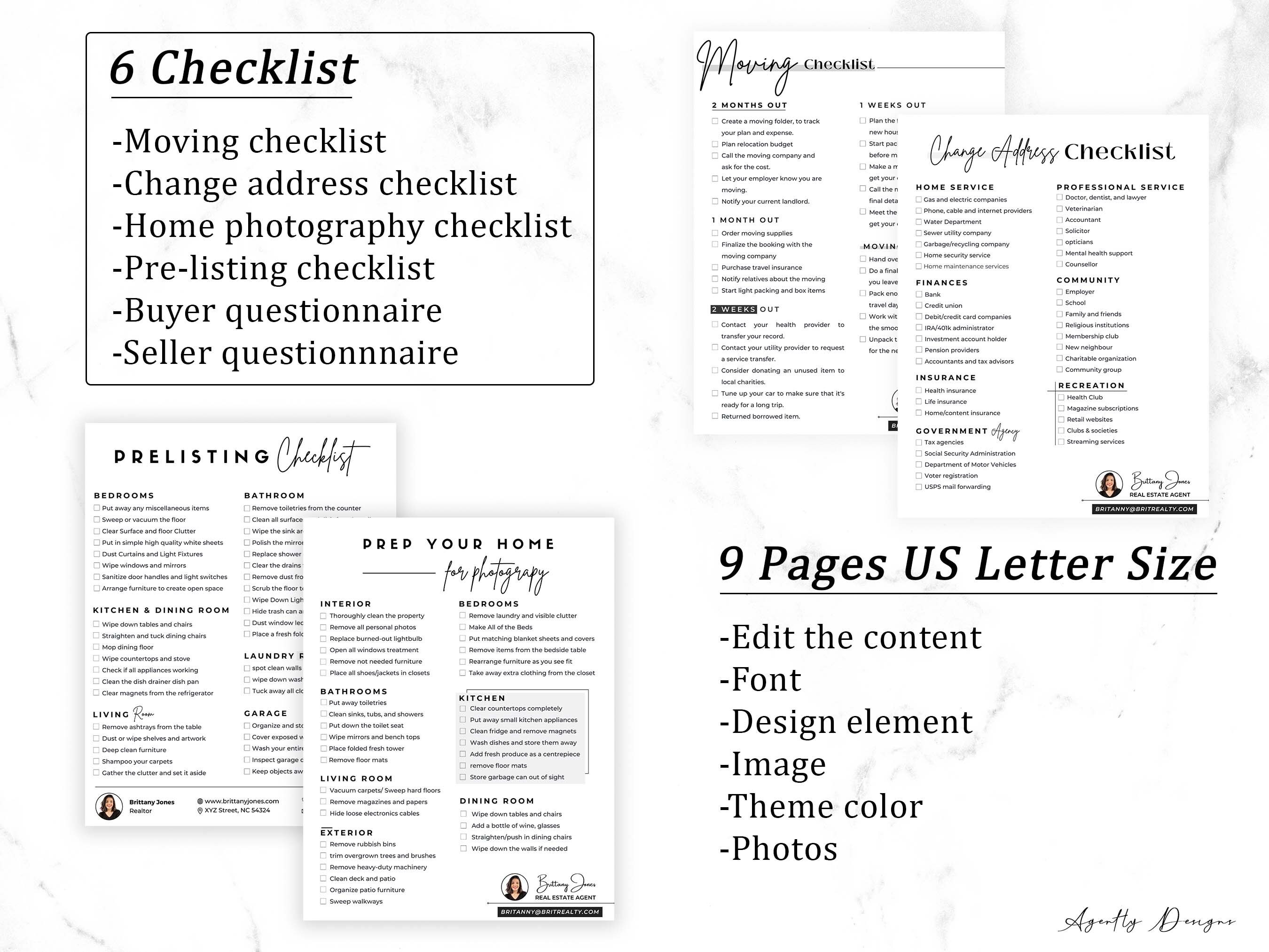 Real Estate Checklist Bundle, Home Buying and Selling Questionnaire ...