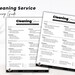 Cleaning Service Rate Guide, Housekeeping Pricing Sheet, Residential ...