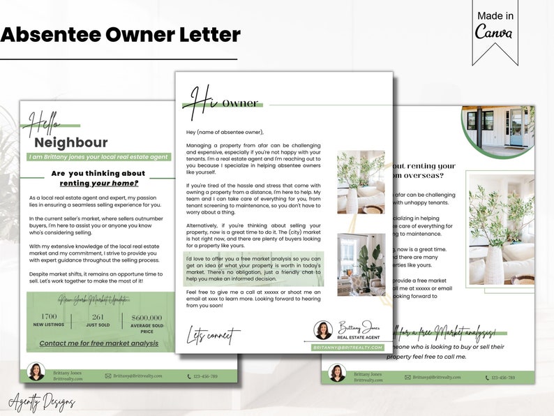 Absentee Owner Letter, Remote Landlord Letter, Rental Property ...