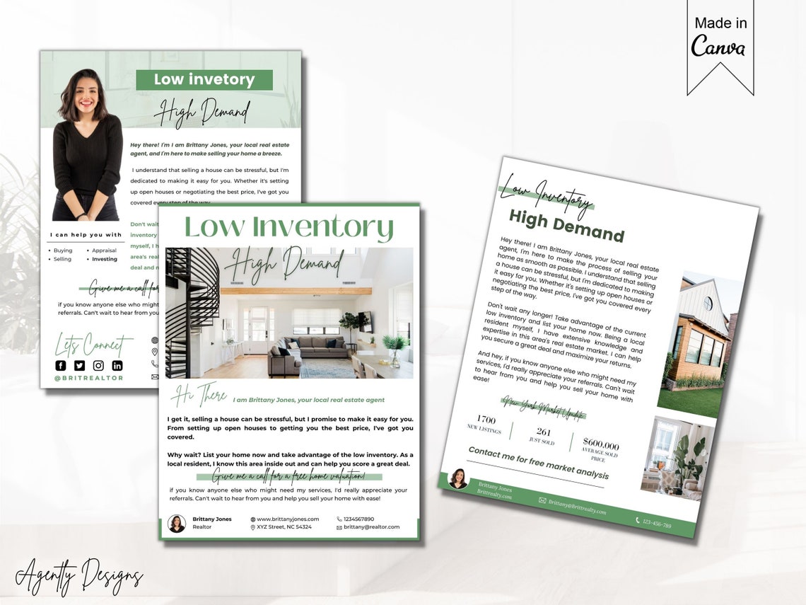 Low Inventory and High Demand Letter, Real Estate Farming Letter ...