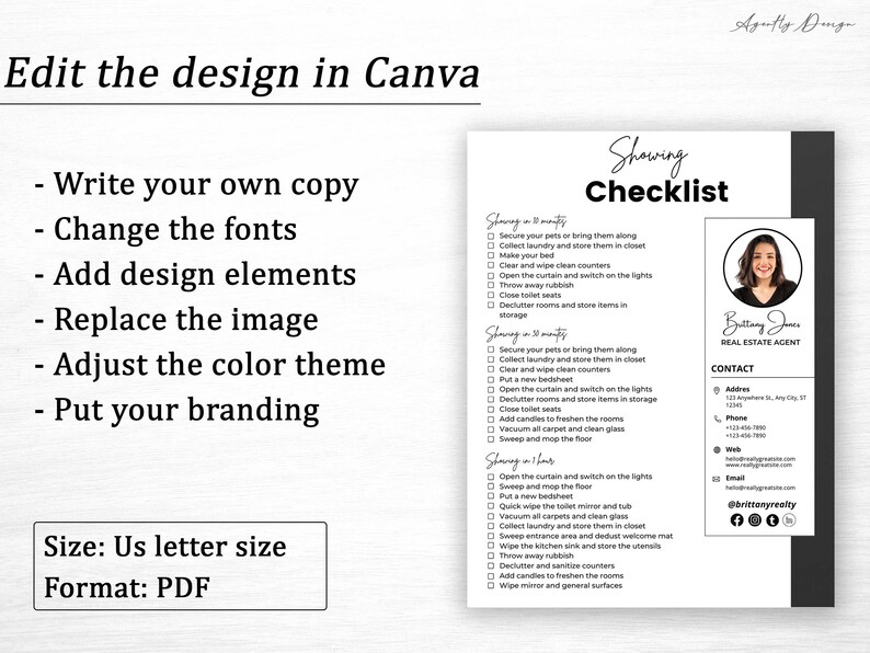 Home Showing Checklist, Printable Seller Checklist, Real Estate Flyer ...