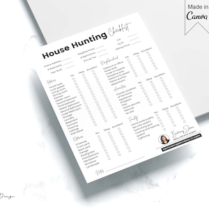 House Hunting Checklist, Real Estate Marketing Template, Home Buyer ...