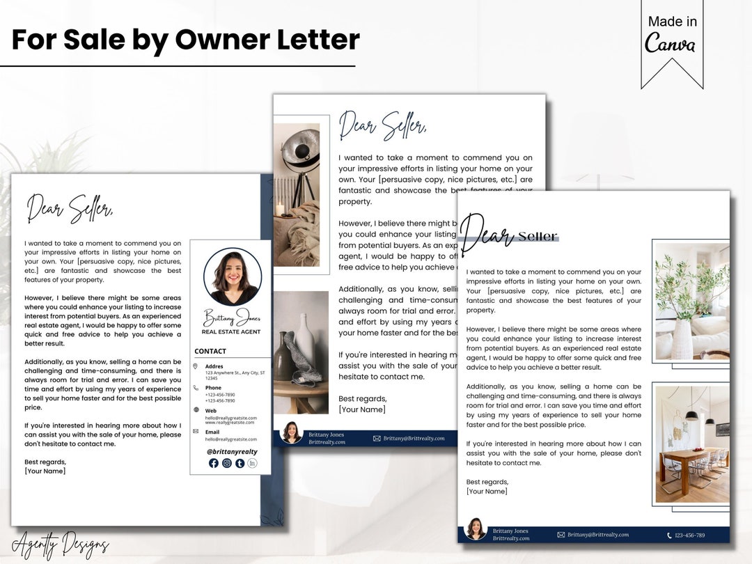 Real Estate FSBO Letter, for Sale by Owner Letter, Luxury Real Estate ...