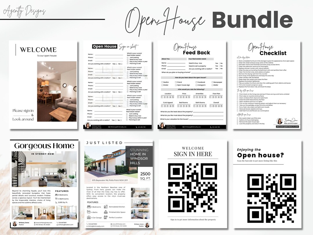 Open House Sign in Sheet Bundle, Open House Kit, Open House Feedback ...