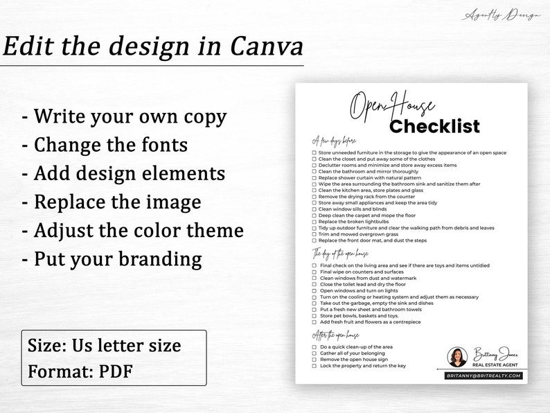 Open House Checklist Template Showing Prep Checklist Home - Etsy