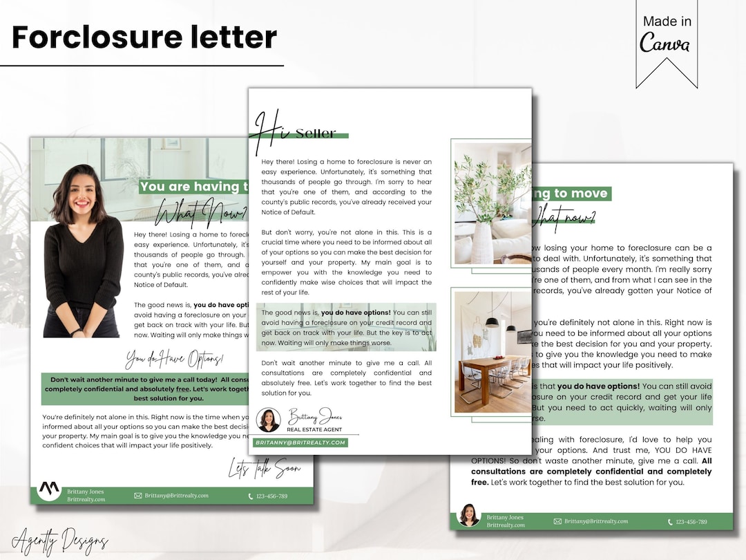 Real Estate Foreclosure Letter Bundle, Pre-foreclosure Letter Bundle ...