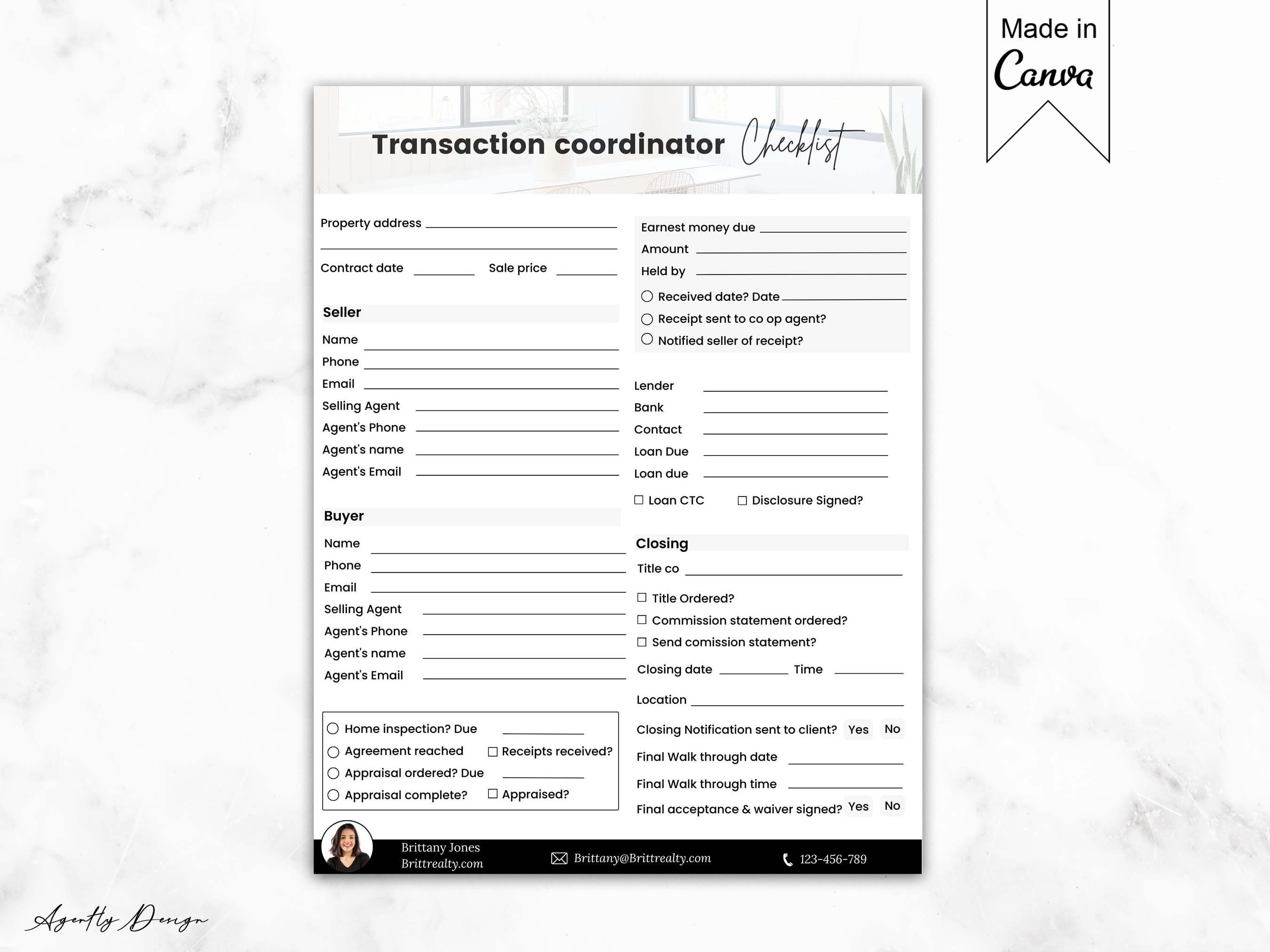 Transaction Coordinator Checklist, Transaction Management Checklist ...