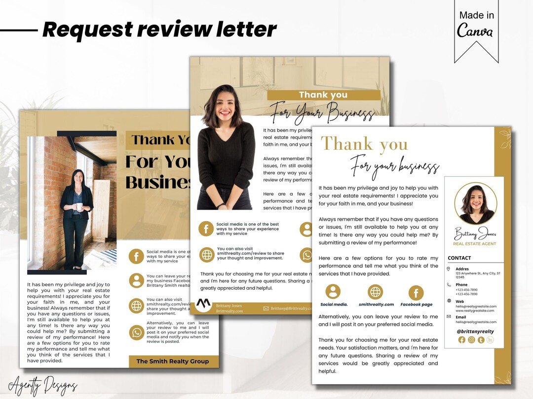 Real Estate Agent Review Letter, Client Testimonials Farming Letter ...