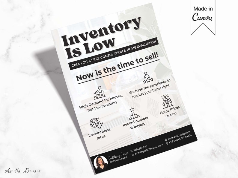 Low Inventory Flyer Template, Real Estate Inventory is Low, Time to ...