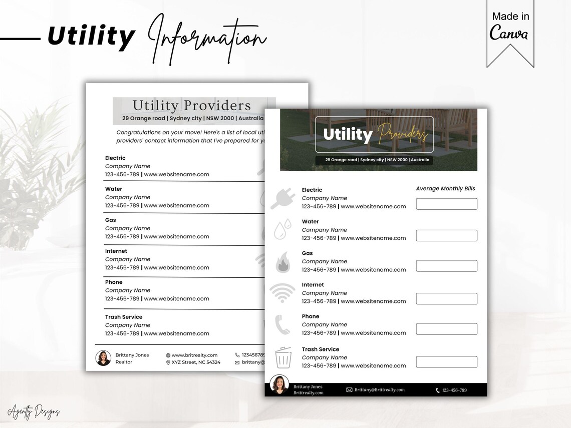 Property Utility Information, Utility Information for Real Estate, Real ...