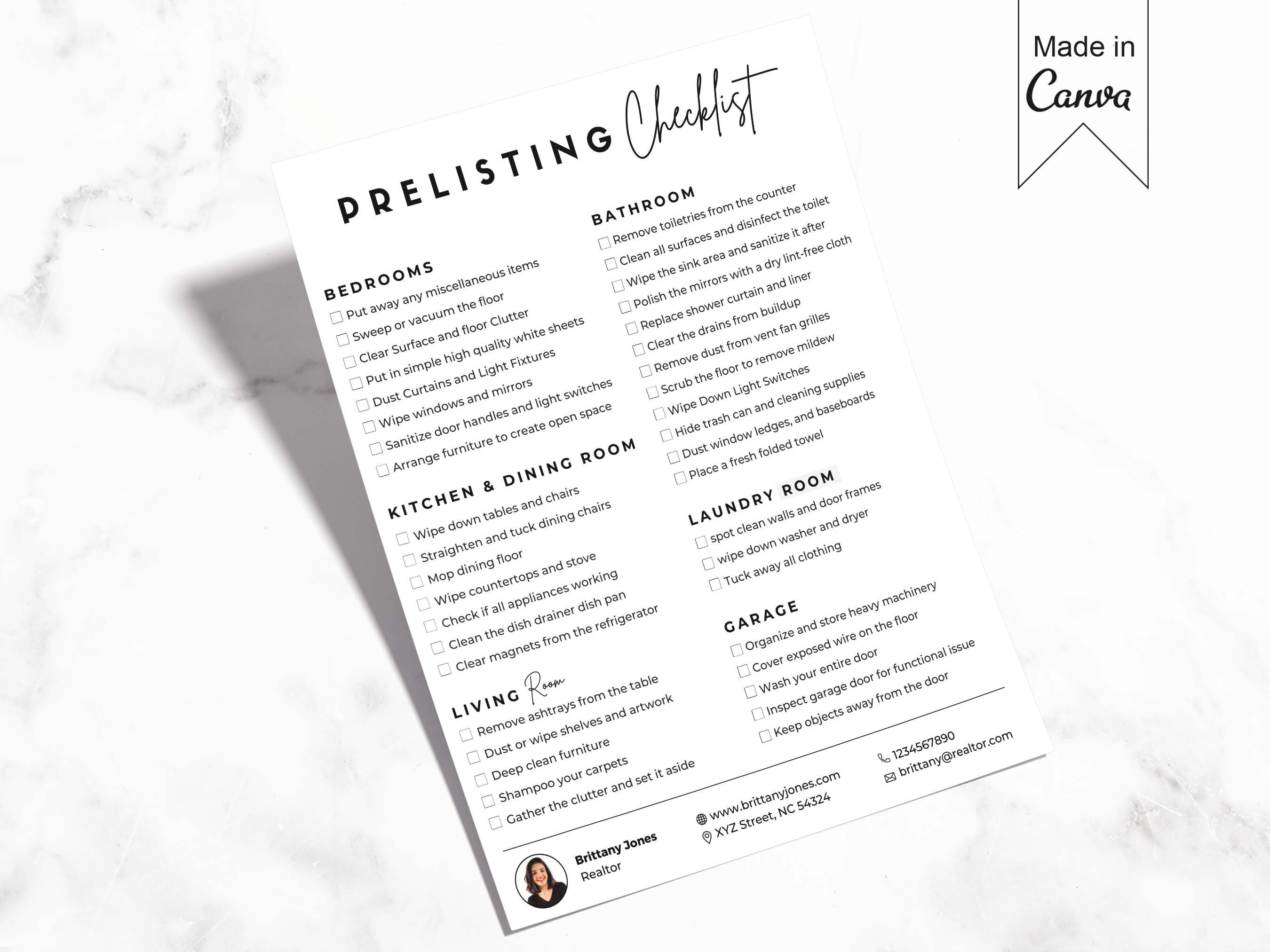 Pre-listing Checklist, Home Selling Guide, Checklist for Sellers, Real ...