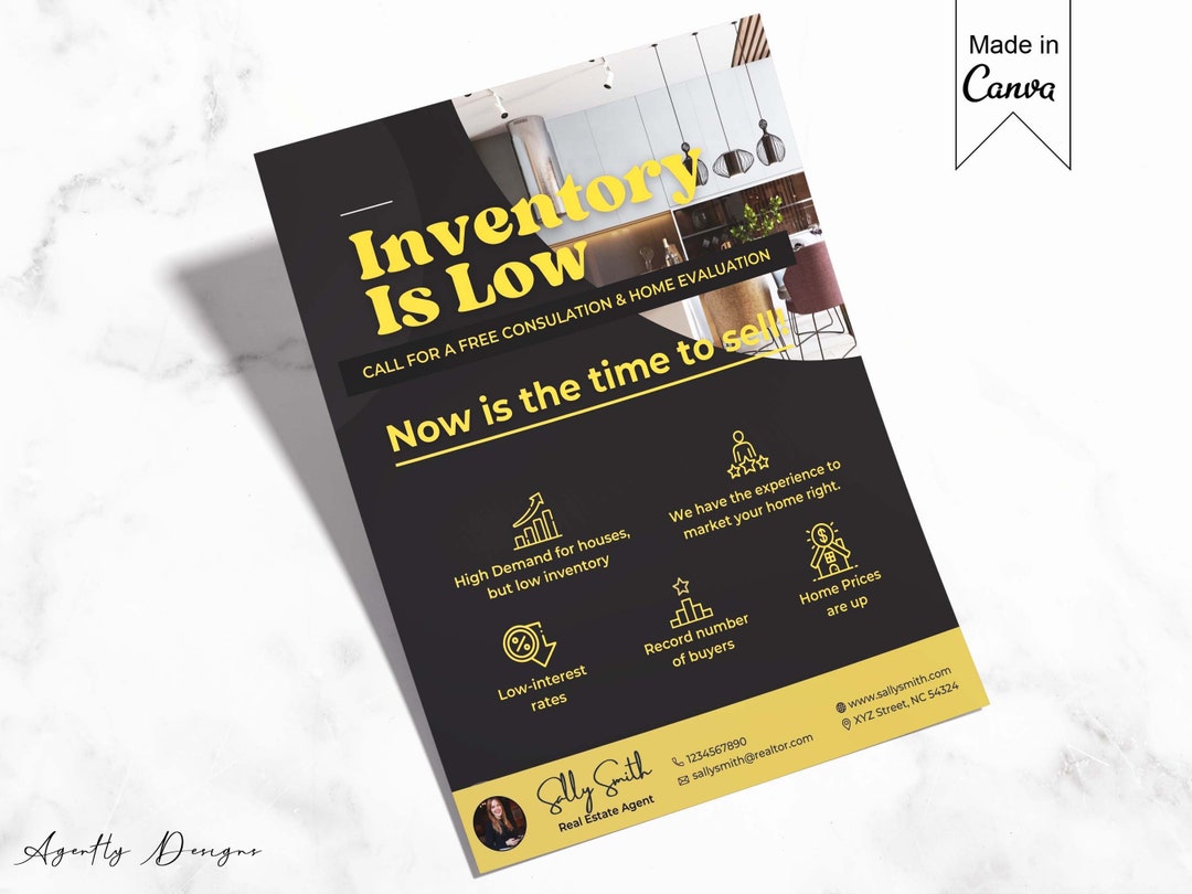 Low Inventory Flyer Template, Real Estate Inventory is Low, Time to ...