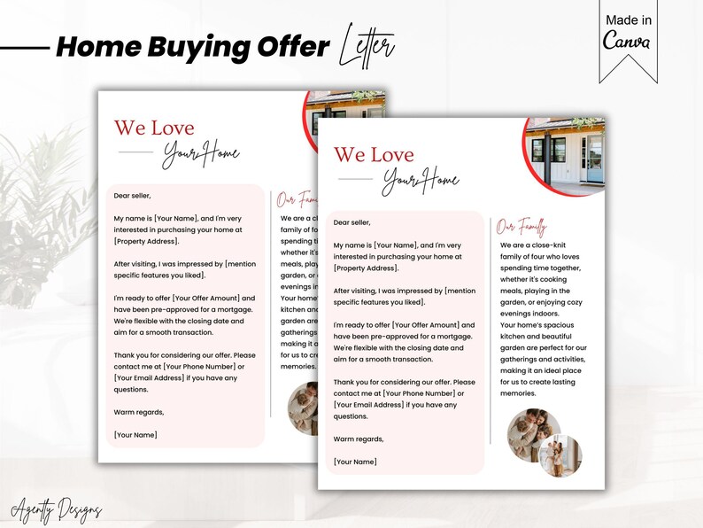 Homebuying Offer Letter, Purchase Offer Letter, Real Estate Offer ...
