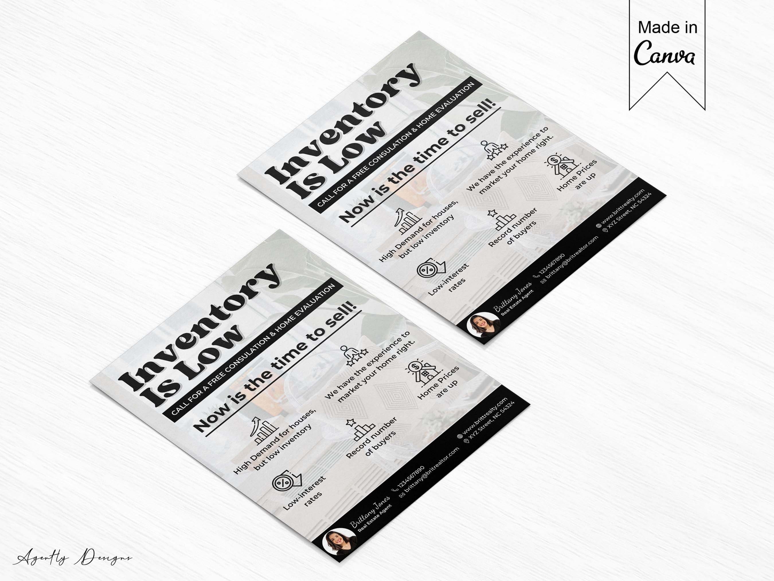Low Inventory Flyer Template, Real Estate Inventory is Low, Time to ...