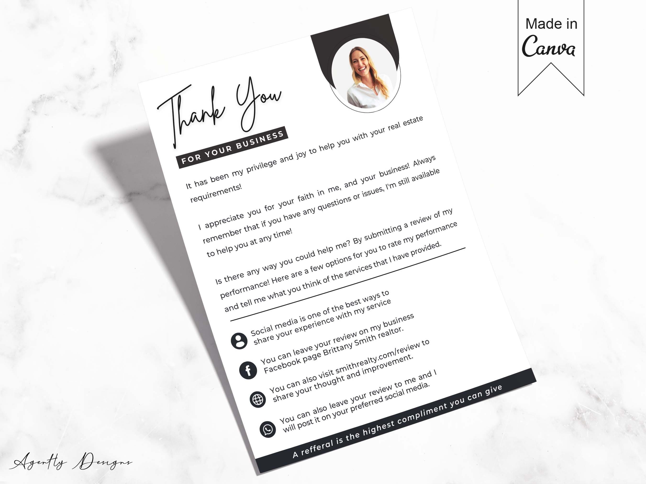 Real Estate Agent Review Letter, Client Testimonials Template, Client ...