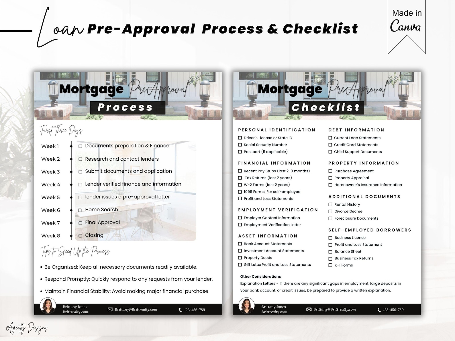 Home Loan Pre-approval Checklist, Mortgage Prequalification Checklist ...