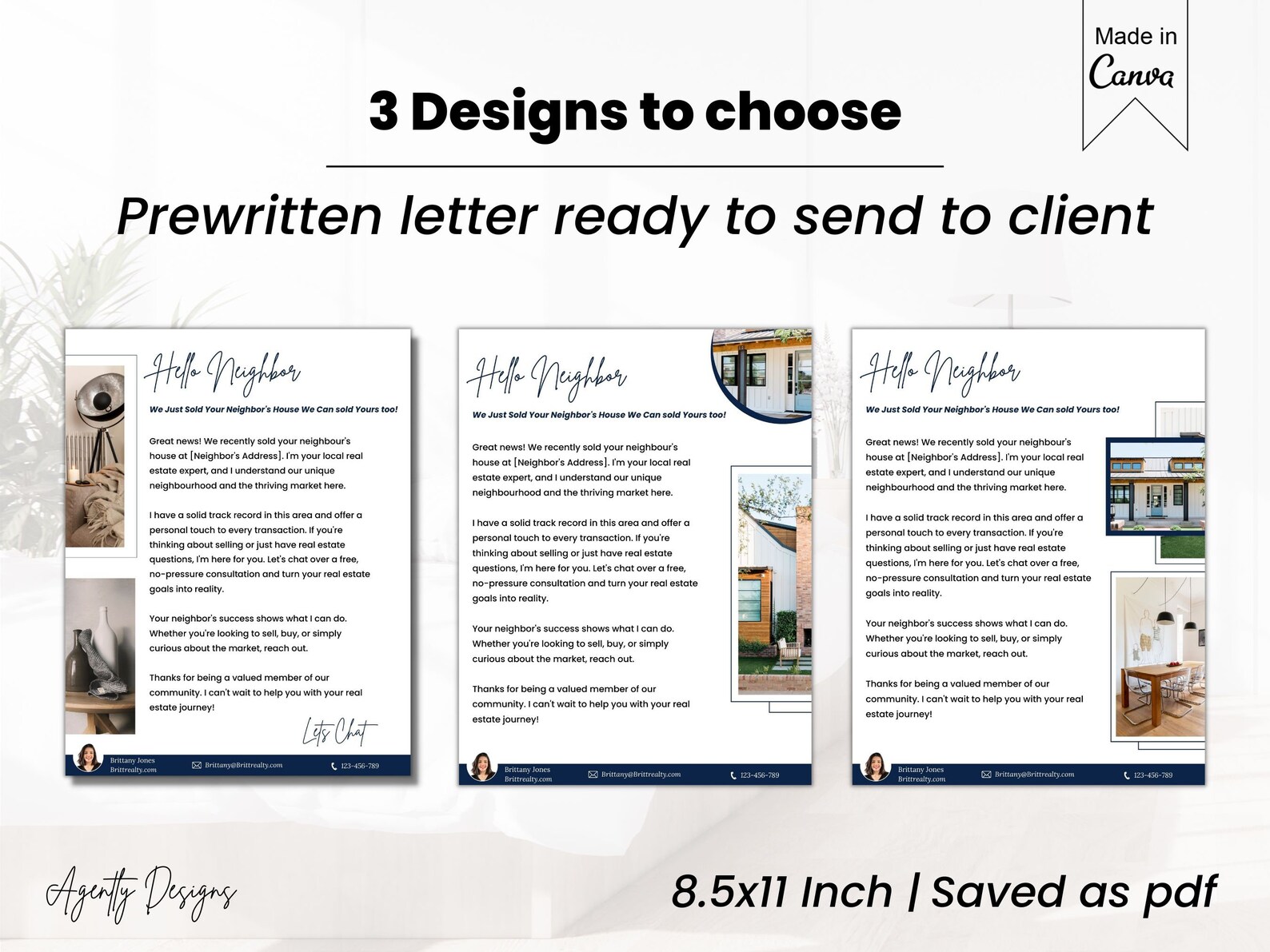 Just Sold Neighbor's House Farming Letter, Closed Deals in Your ...