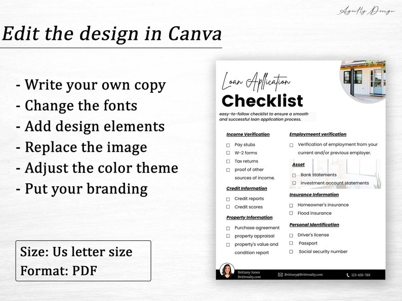 Loan Application Checklist, Mortgage Pre-approval Checklist, Loan ...