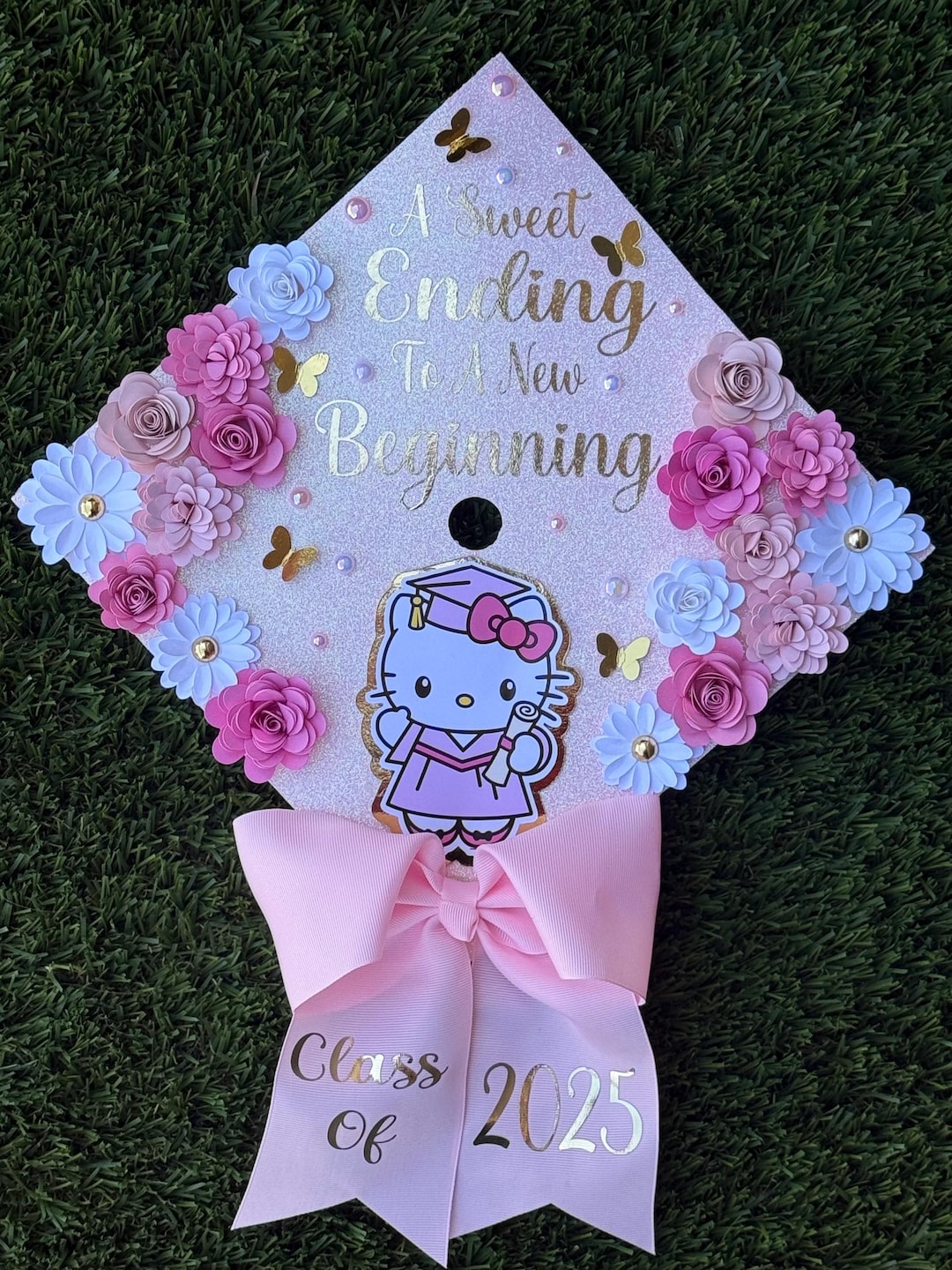 Pink Girly Graduation Cap Topper Class of 2026 - Etsy
