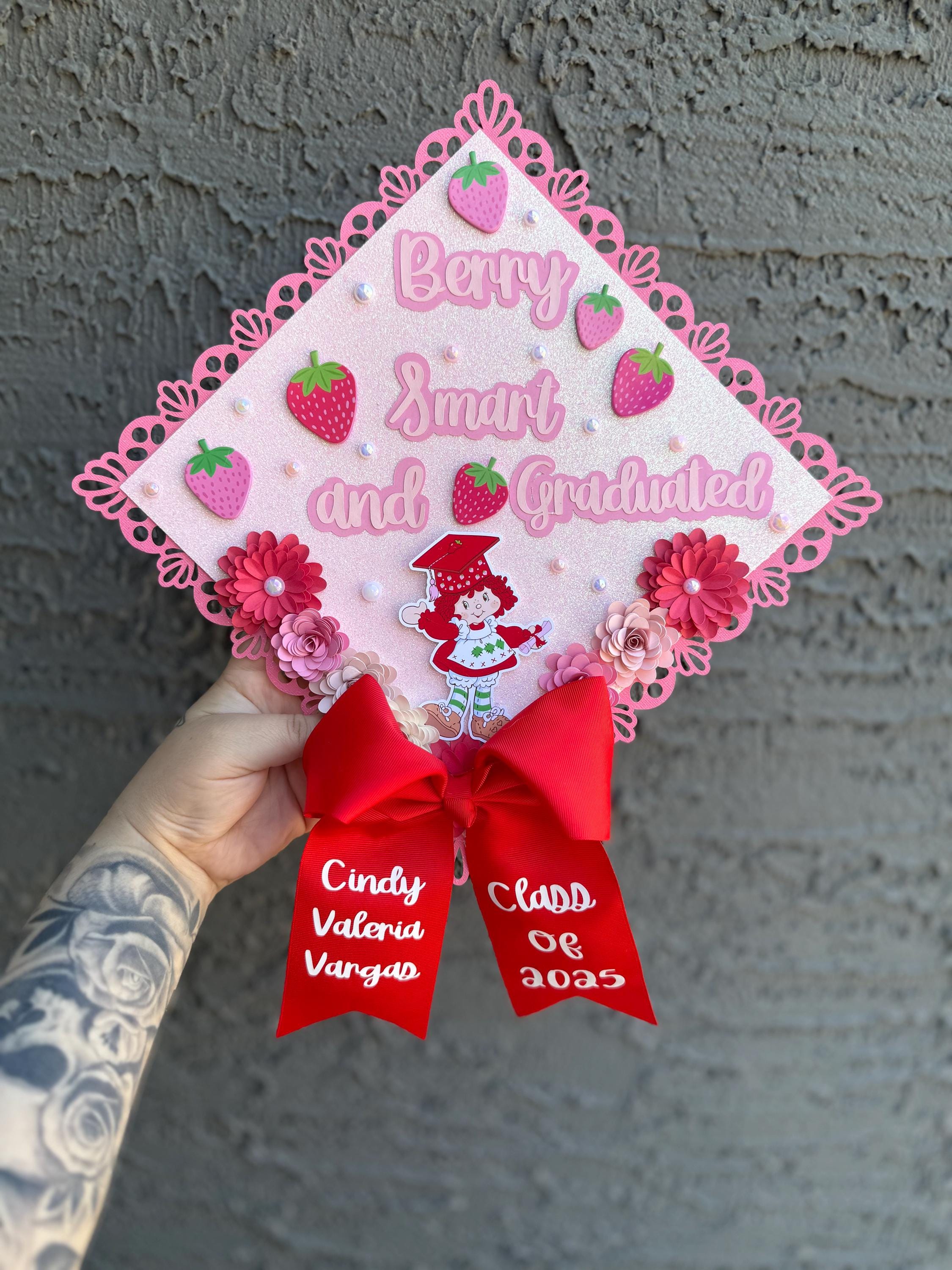 Strawberry Graduation Cap Topper Grad 2025 - Etsy