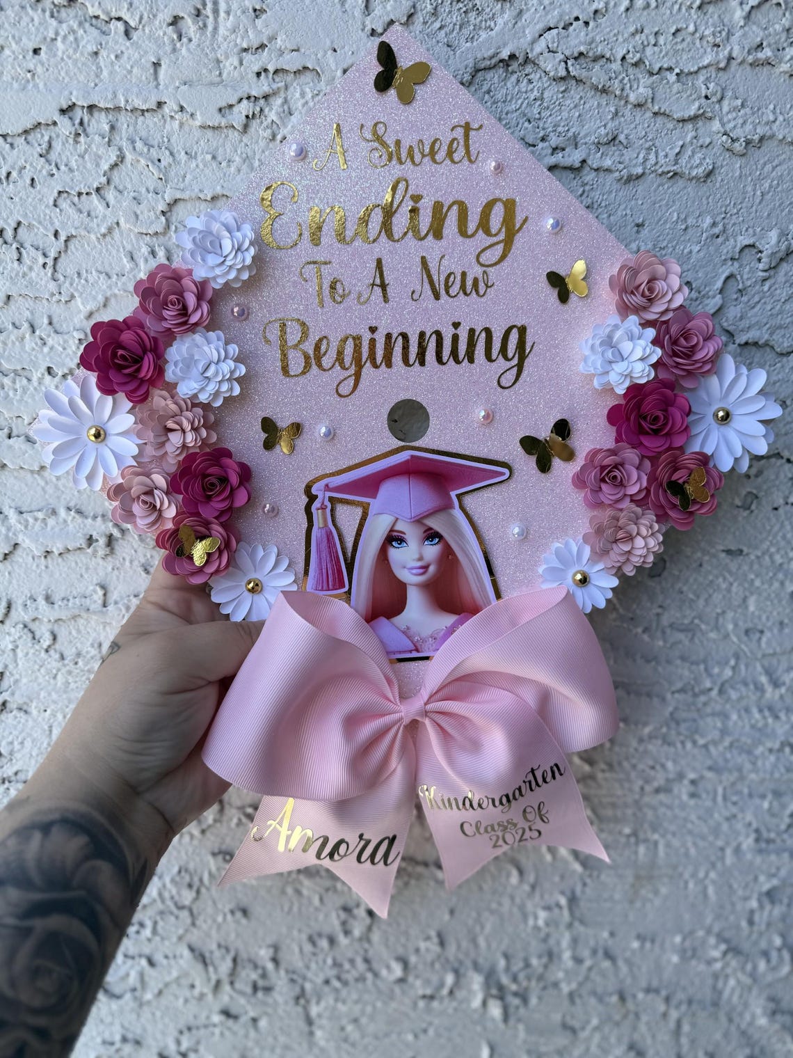 Pink Girly Doll Grad Cap Topper Class of 2026 - Etsy