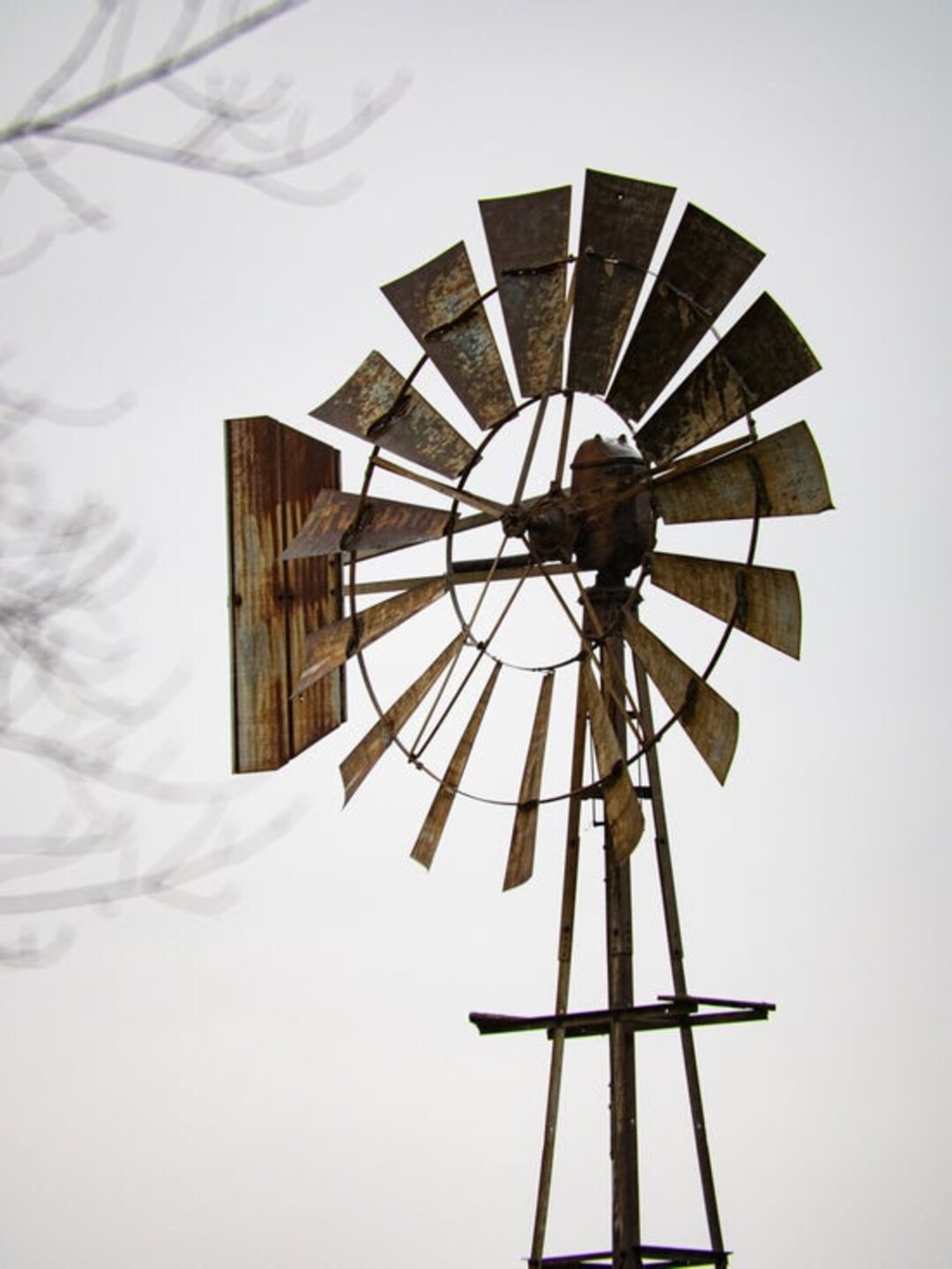 Weathered Windmill; Antique Windmill; Farm; Original, Matted Fine Art ...