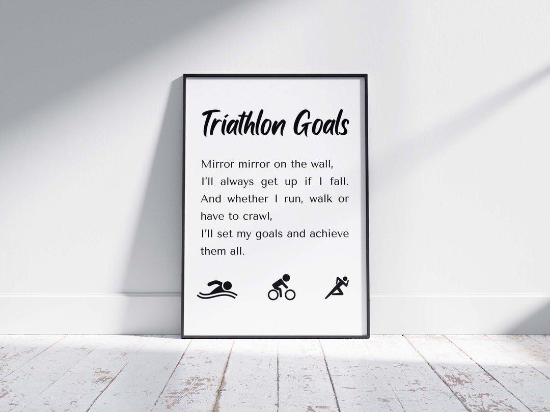 Male Triathlon Goals Poster, Men's Inspiring Wall Art, Male Print Quote ...