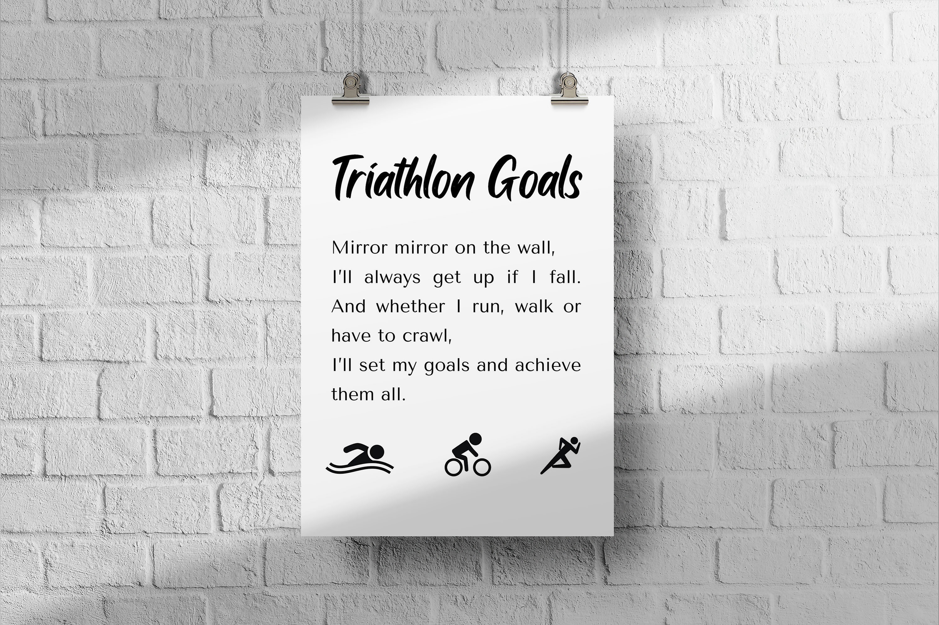 Male Triathlon Goals Poster, Men's Inspiring Wall Art, Male Print Quote ...