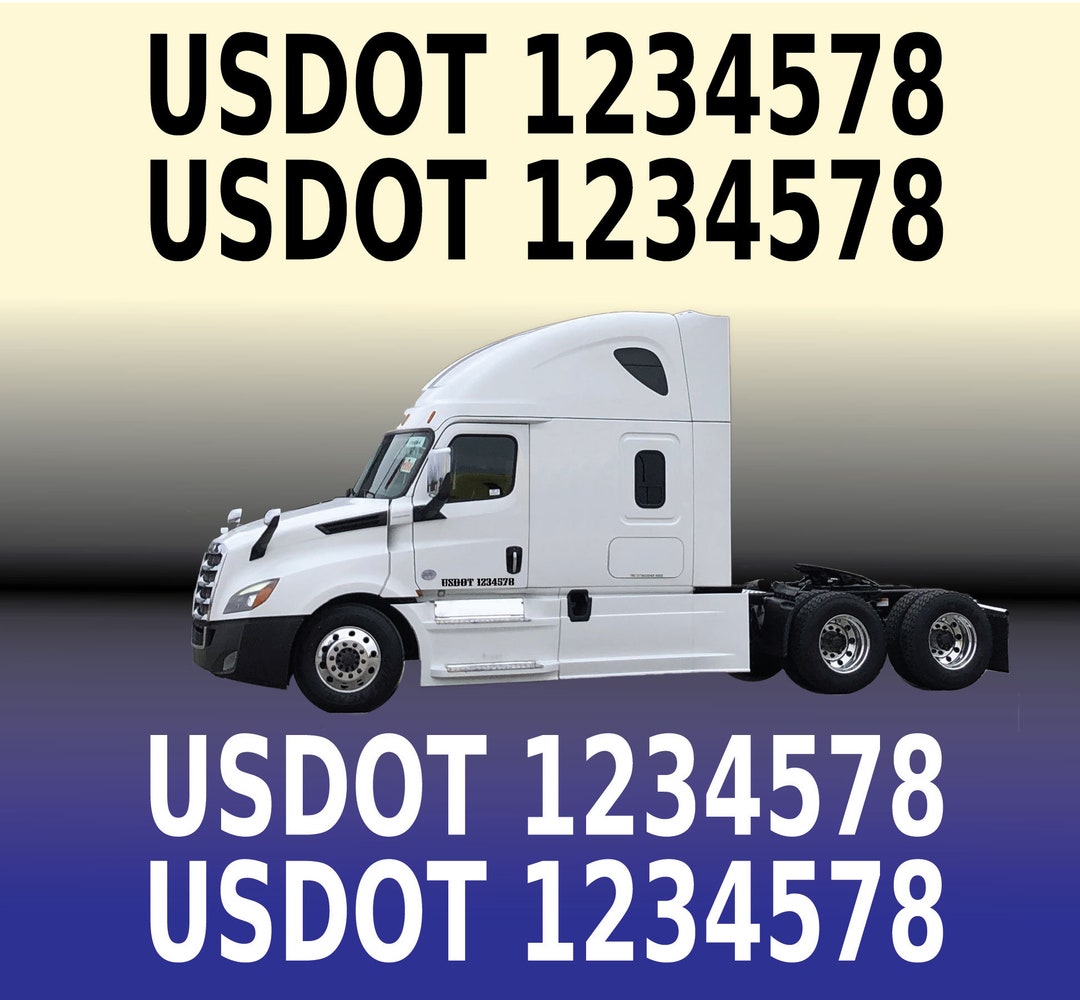 Set of 2 Custom USDOT US DOT Number Decals Stickers Commercial Trucks ...