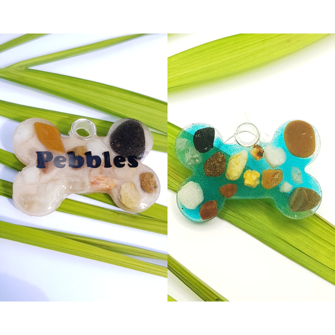 Pebbles River or Bedrock Resin Dog Cat ID Tag With Matching Accessories ...