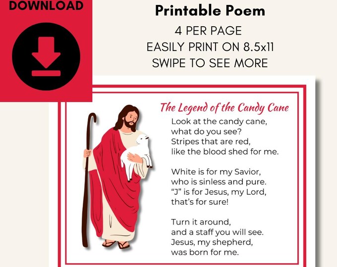 Legend of the Candy Cane Nativity, Card for Witnessing at Christmas ...