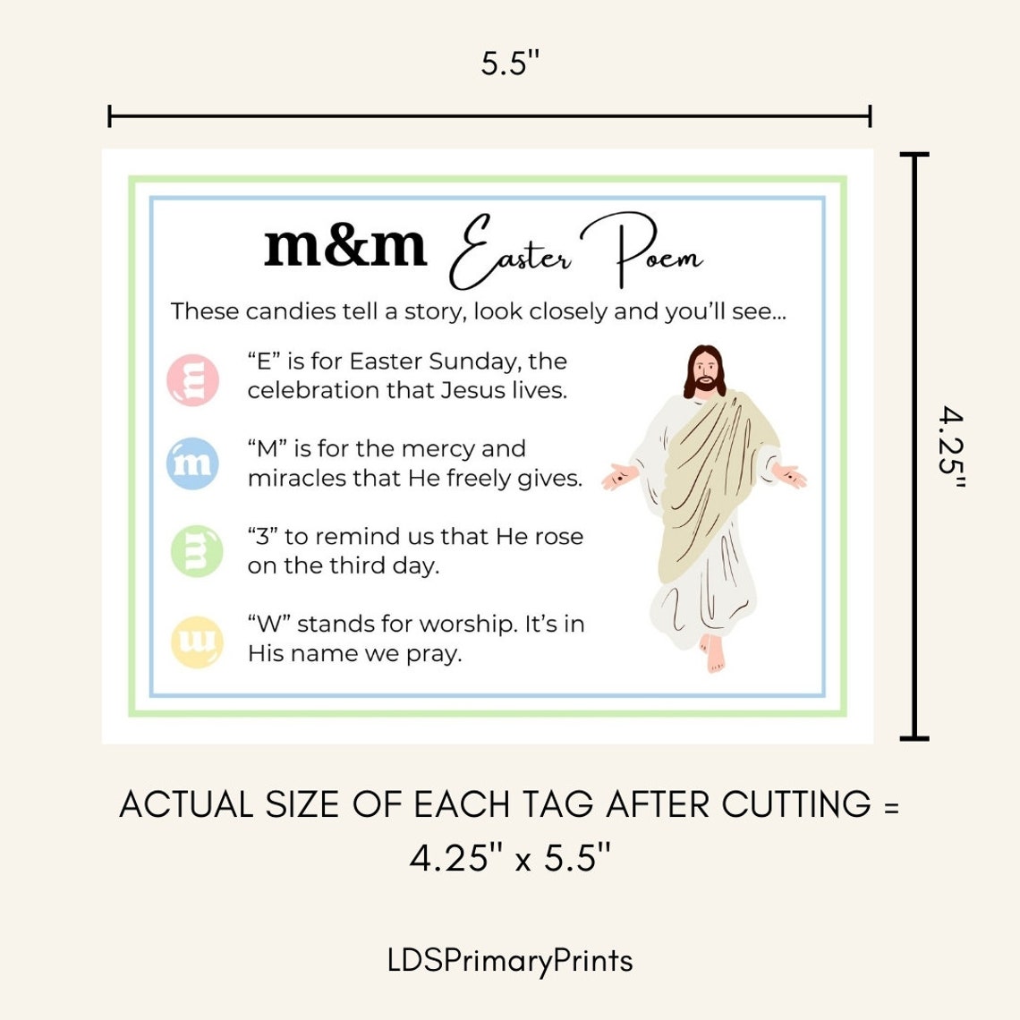 M&m Easter Poem Printable, Easter Candy Story, LDS Primary, Ministering ...