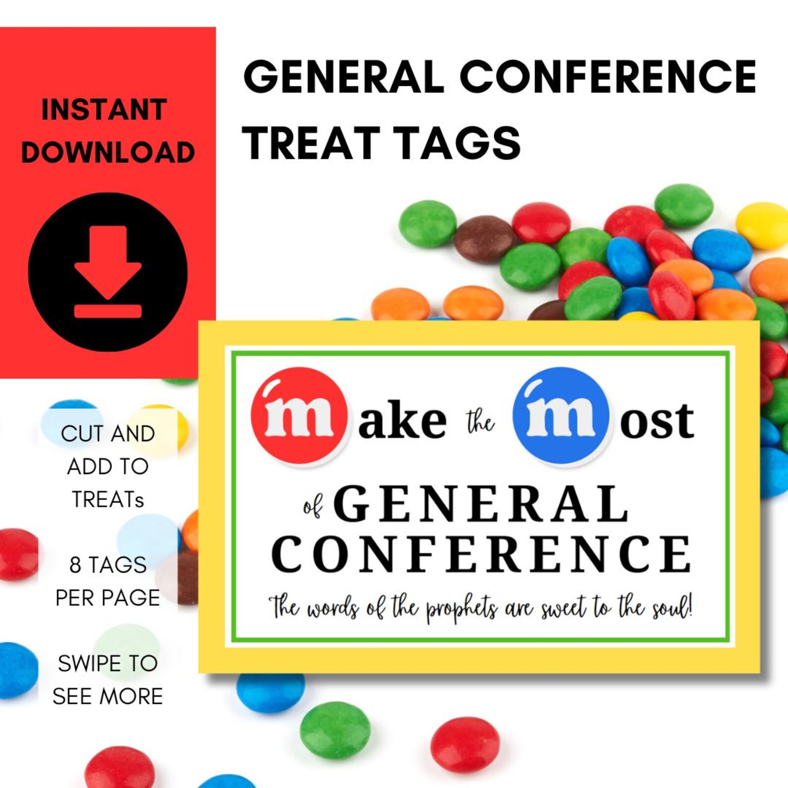 LDS General Conference Treat Tags: Printable M&M Candy, LDS Primary ...