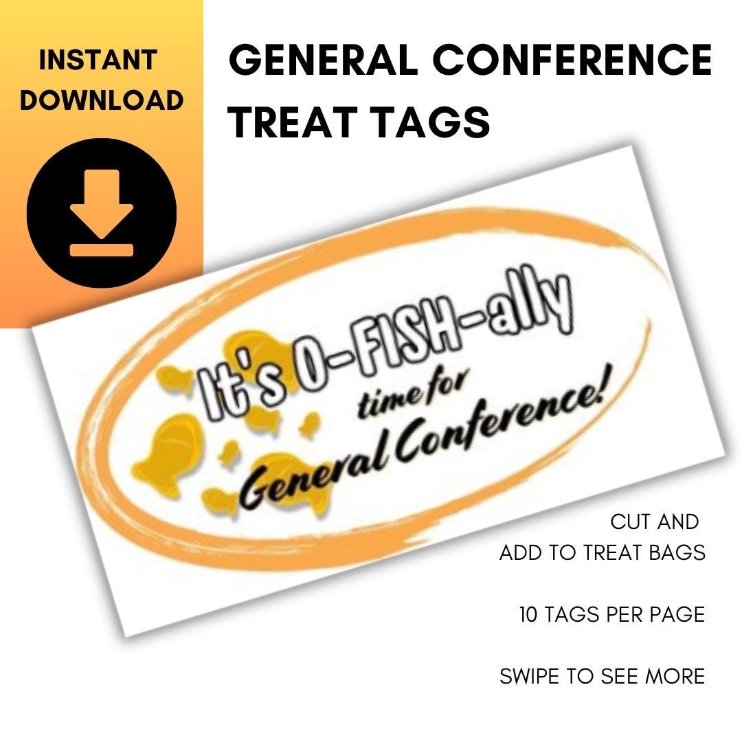 General Conference Treat Tag: Goldfish Snacks Reminder (digital ...