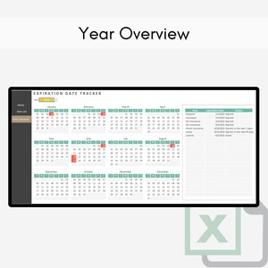 Expiration Date Tracker Excel Spreadsheet | Instant Download | Excel ...