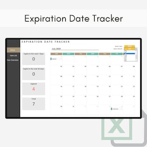 Expiration Date Tracker Excel Spreadsheet | Instant Download | Excel ...