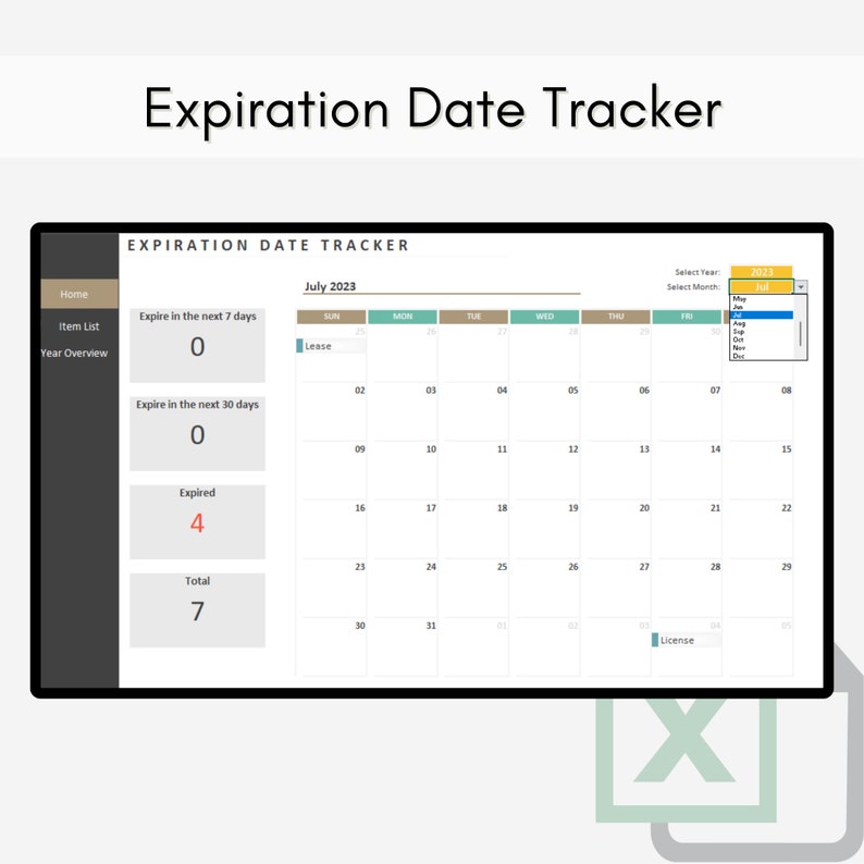 Expiration Date Tracker Excel Spreadsheet | Instant Download | Excel ...