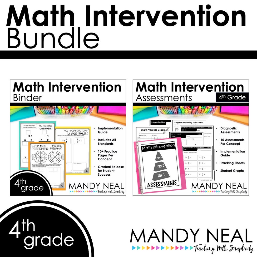 4th Grade Math Intervention Activities and Assessments Worksheets - Etsy