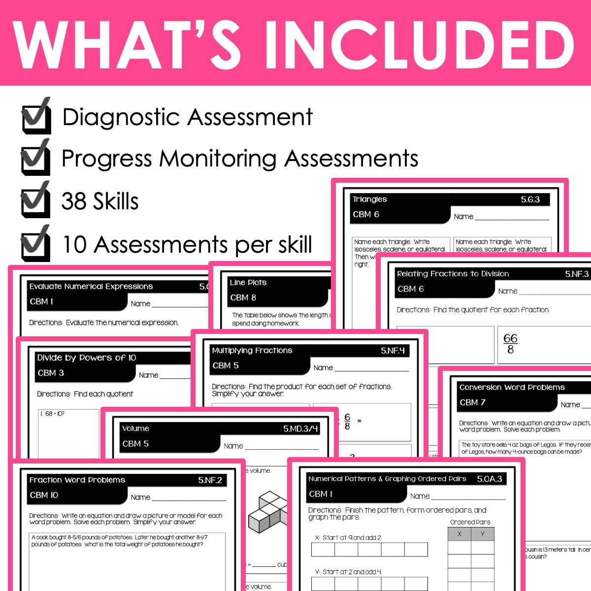 5th Grade Math Intervention Activities and Assessments Worksheets - Etsy