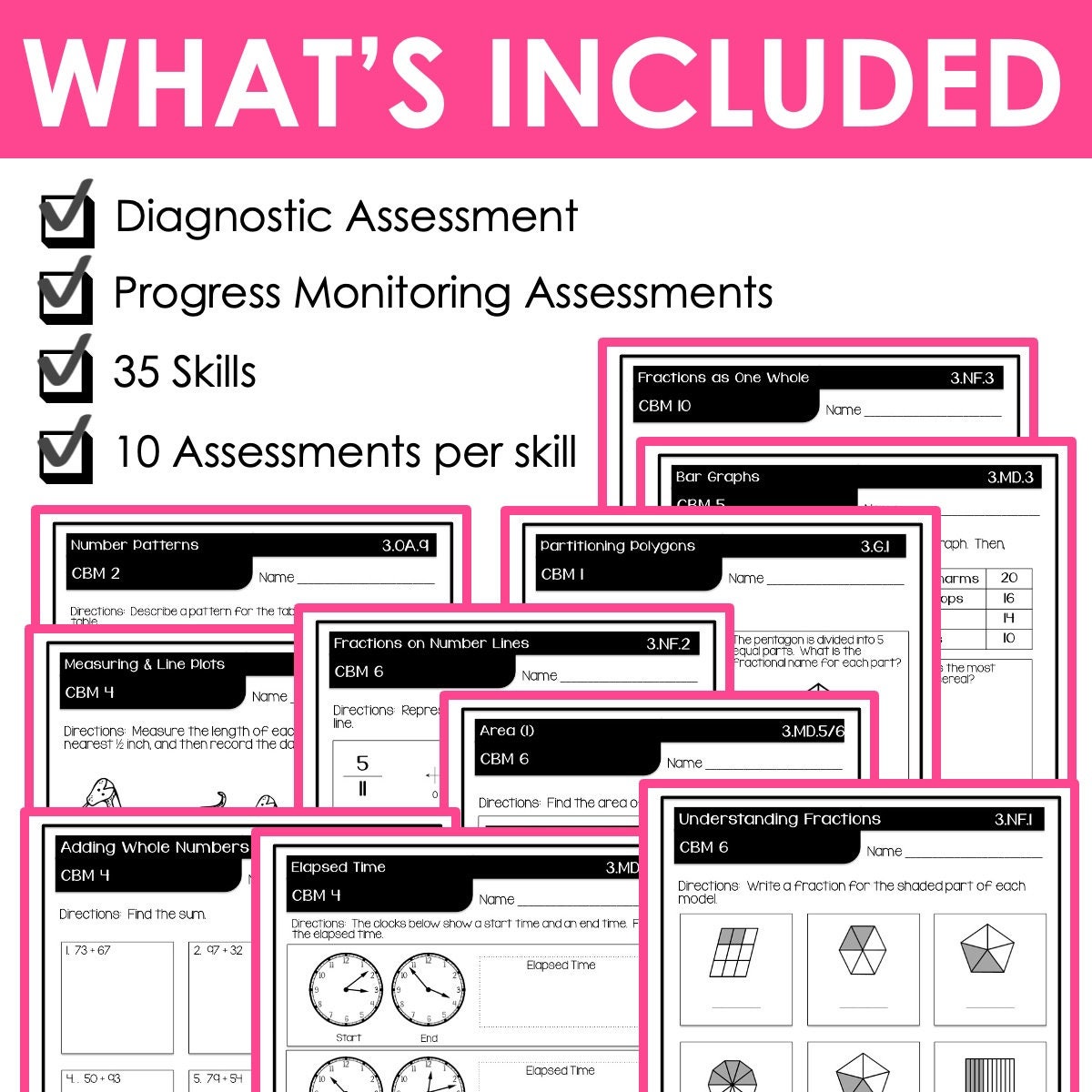 3rd Grade Math Intervention Activities and Assessments Worksheets - Etsy