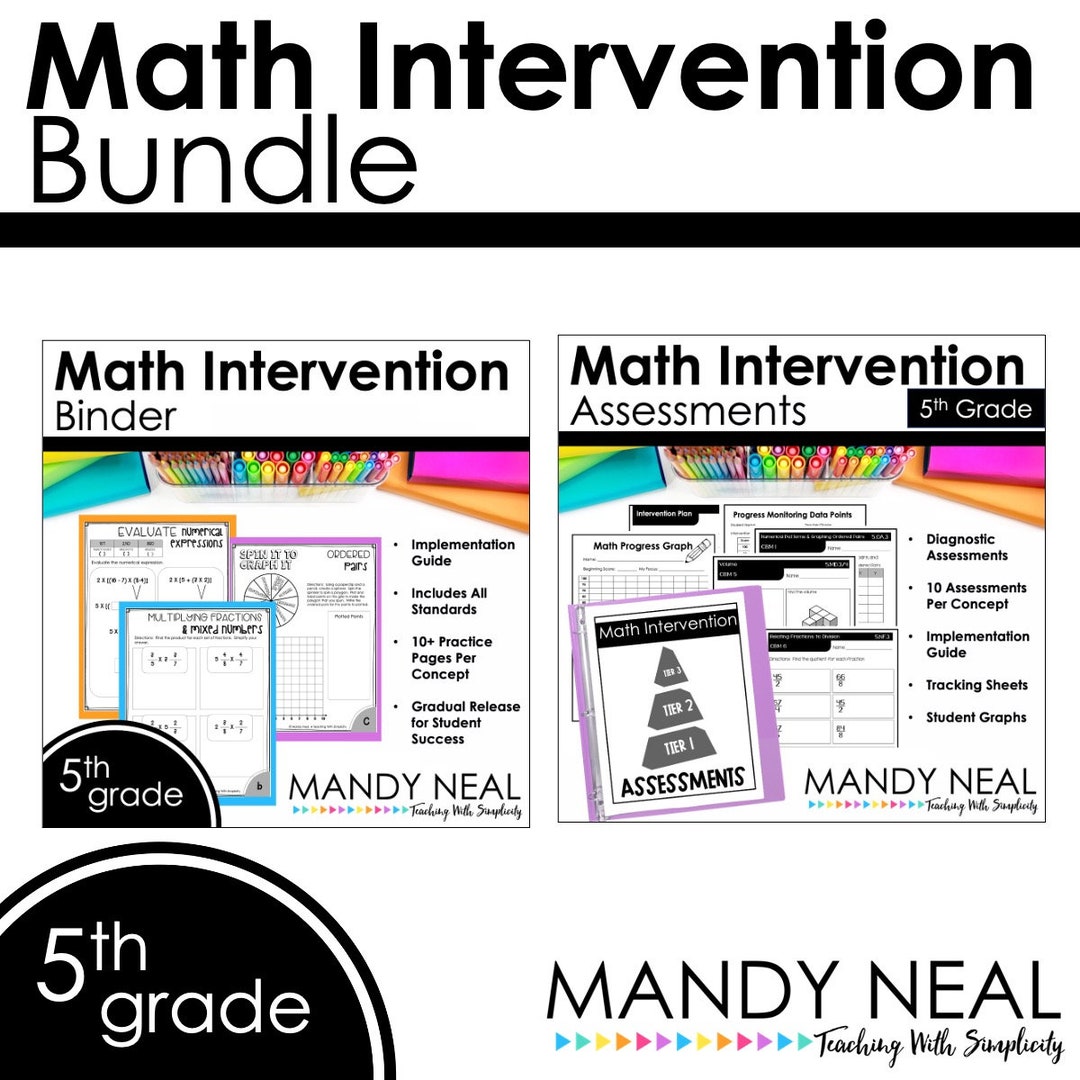 5th Grade Math Intervention Activities and Assessments Worksheets - Etsy
