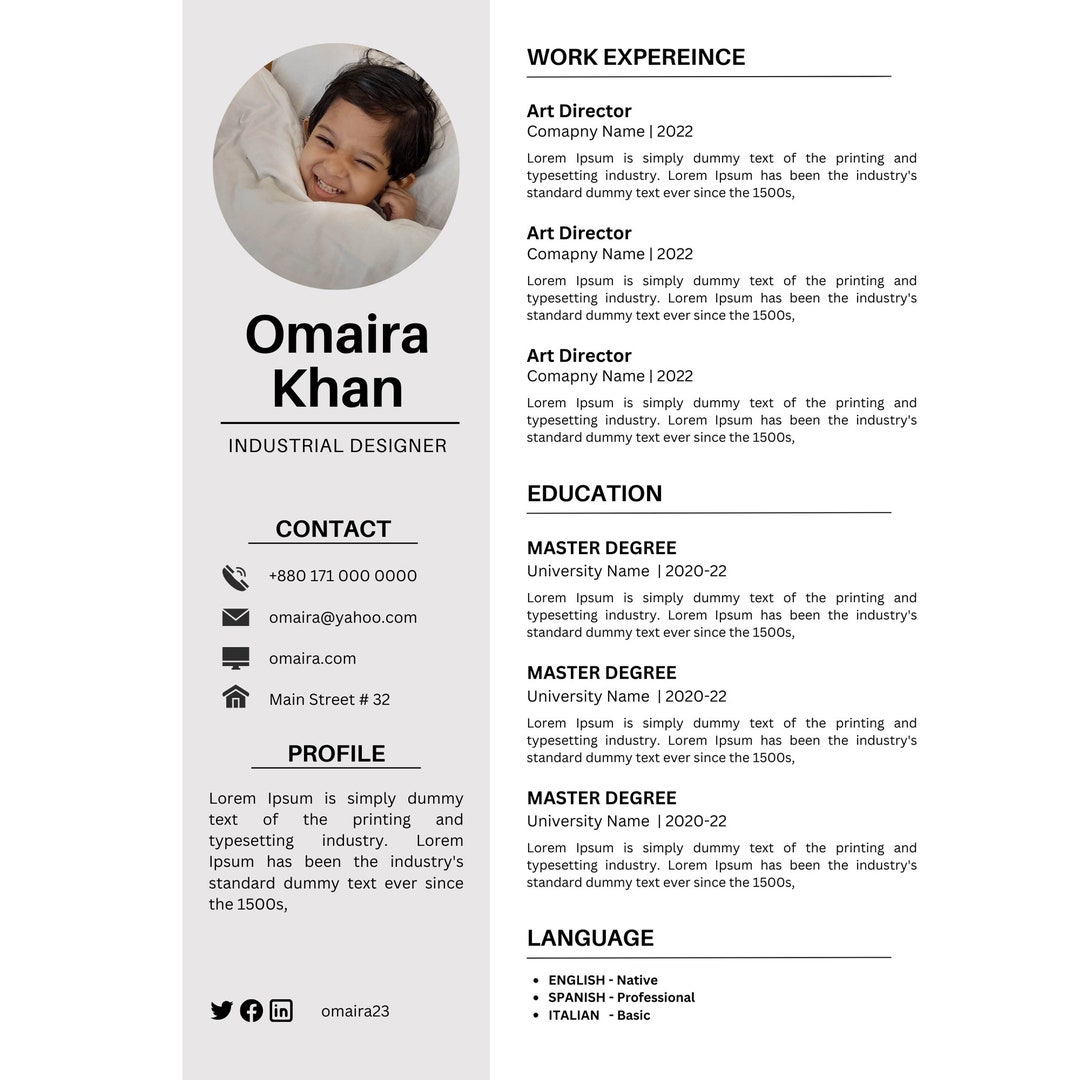 Resume Template|professional Resume for Canva|minimalist CV Template ...