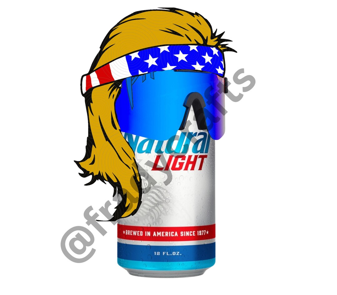 Natty Light Blonde Mullet Can With American Flag Bandana and Pit Viper ...