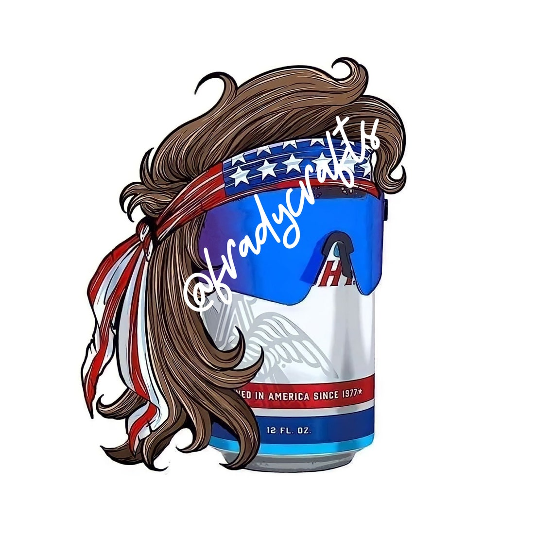 Natural Light Beer Can Mullet American Flag With Viper Sunglasses Png ...
