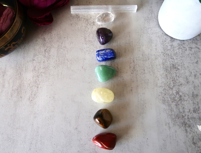 CHAKRA Crystal Balancing Kit | LARGE Tumbled Chakra Stones | Crystal ...