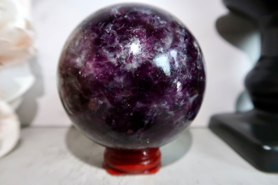 LARGE Sparkly 68mm Gem Lepidolite in Purple Mica Sphere Lepidolite, Purple Mica Lepidolite ...