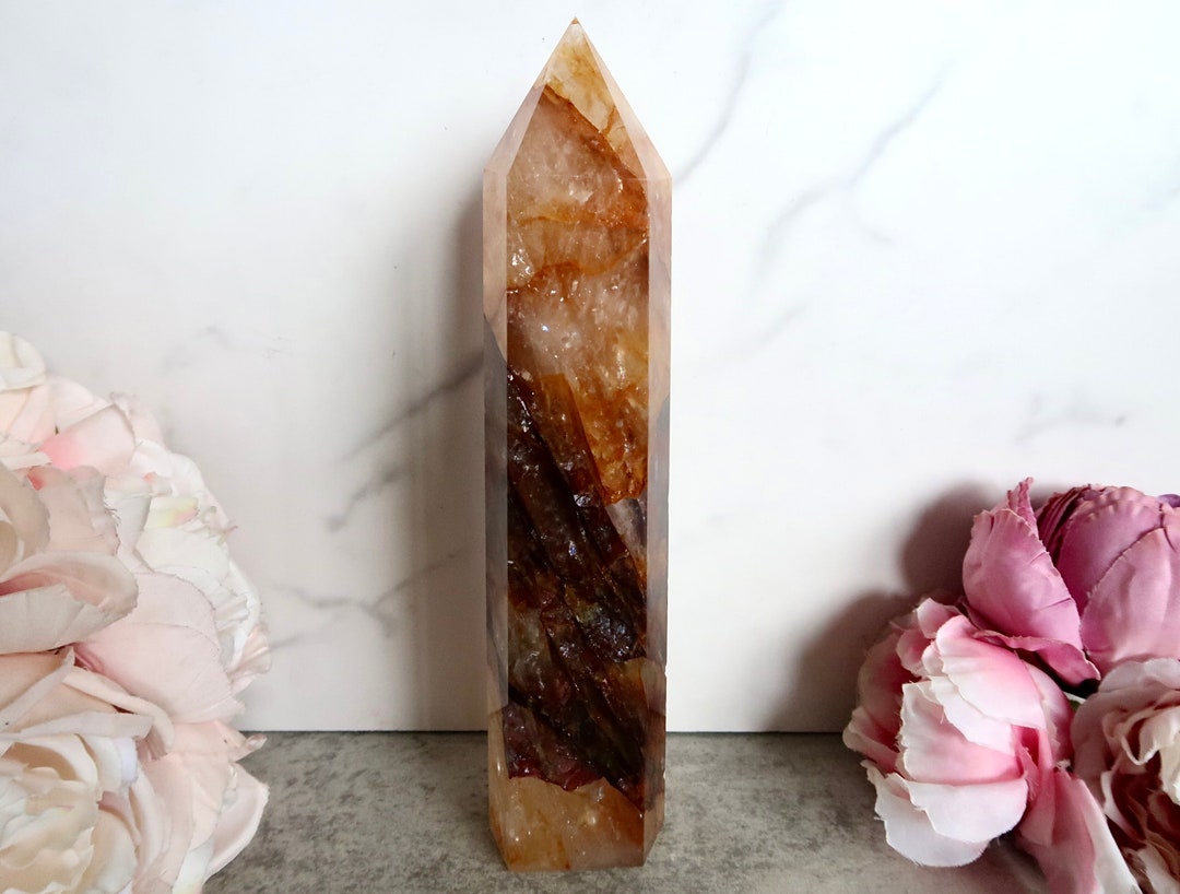 FLASHY XL 2 Lb. Golden Healer Tower With Fire Quartz | High-quality ...