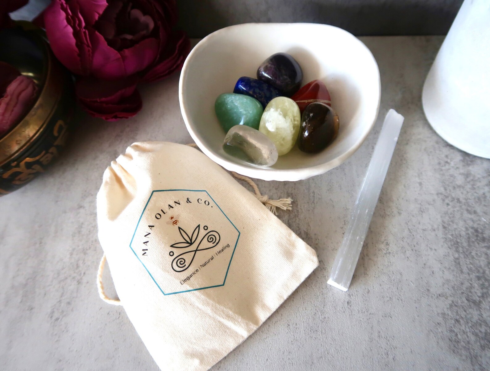 CHAKRA Crystal Balancing Kit | LARGE Tumbled Chakra Stones | Crystal ...